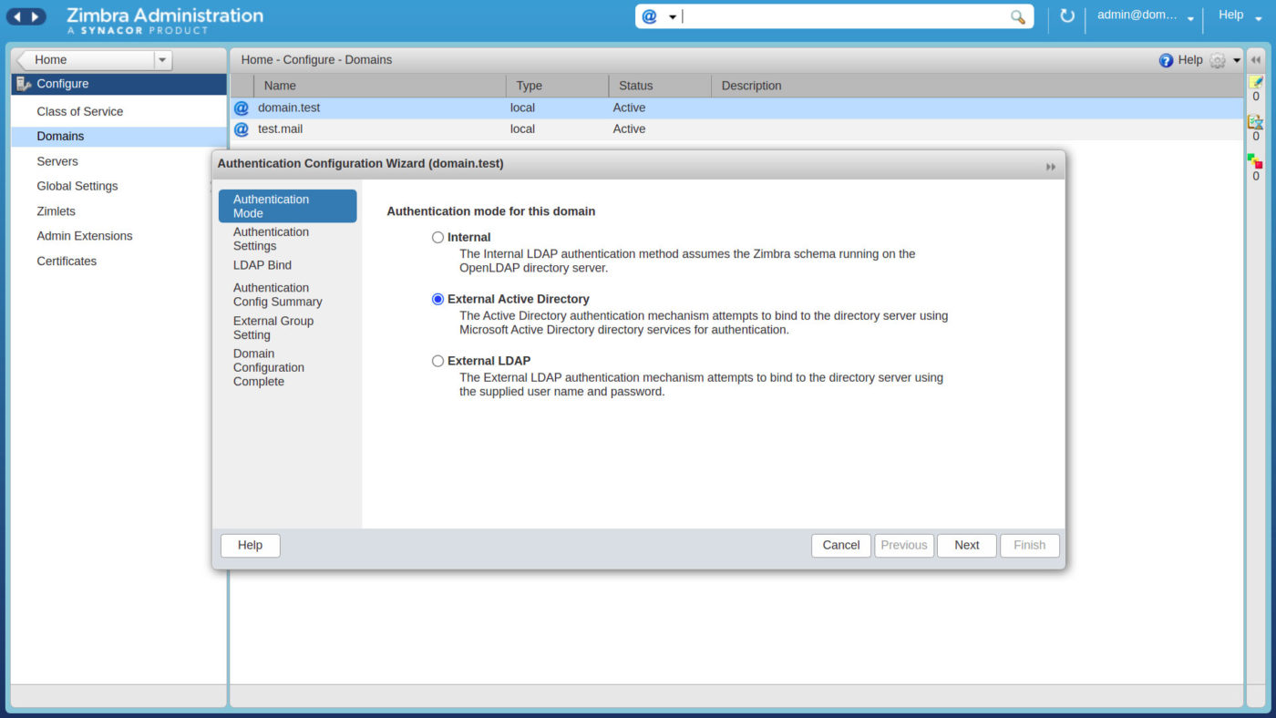 How to setup External Active Directory Authentication | Zimbra ...