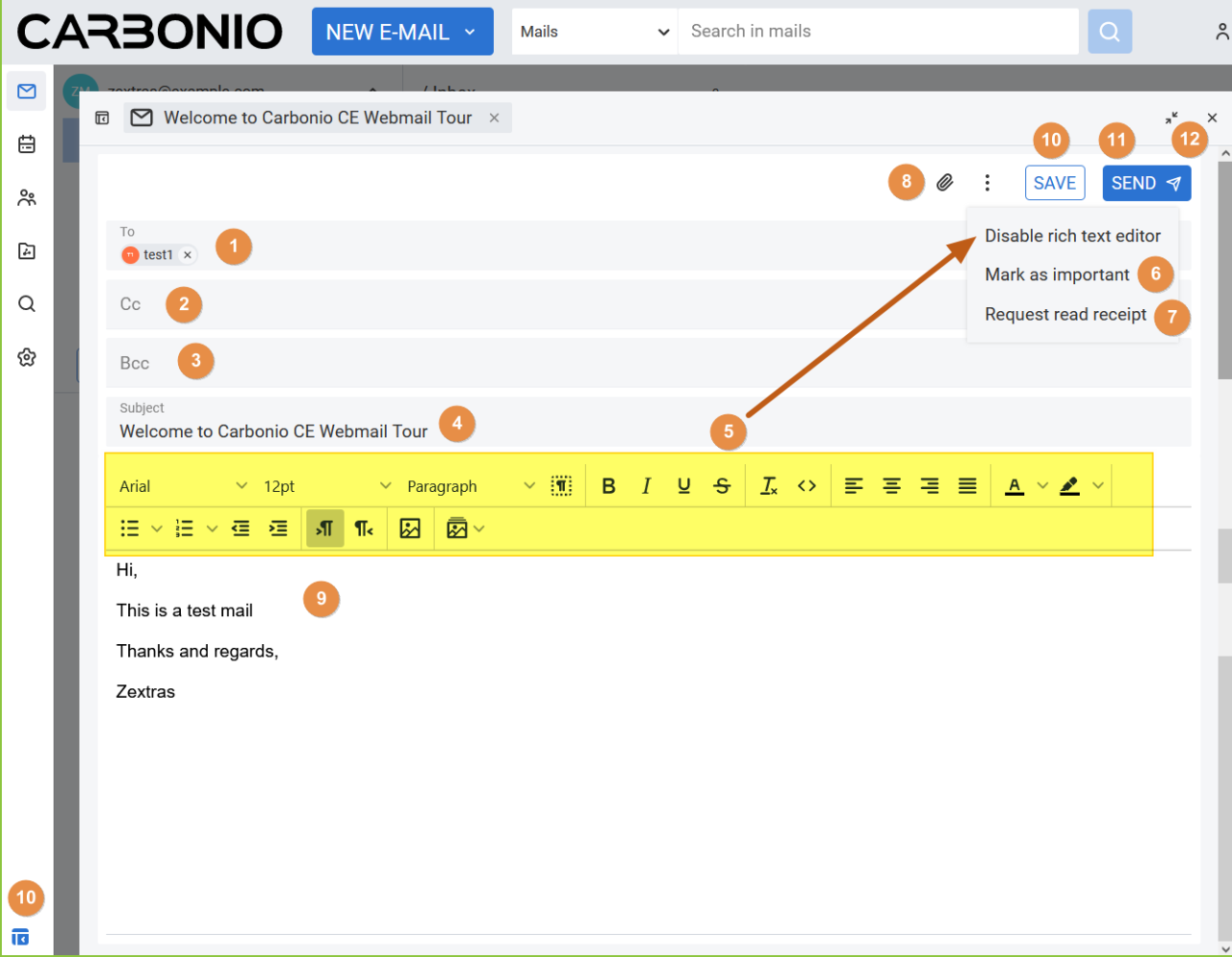 An Overview of the Webmail Interface in Carbonio Community Edition | Carbonio CE - Zextras Community