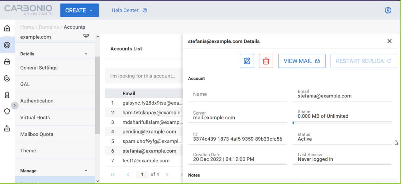 Understanding Carbonio CE Email Account Status | Carbonio CE - Zextras Community