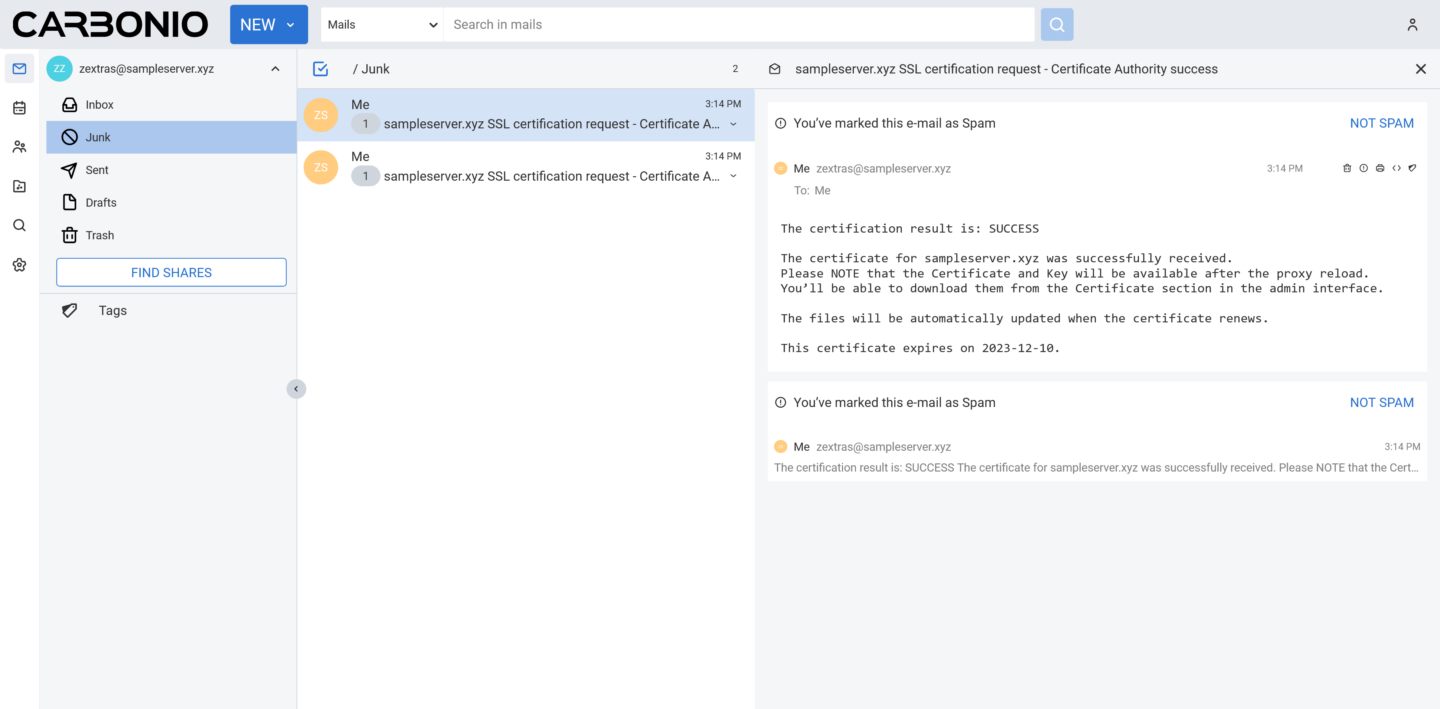 Configure Let's Encrypt Certificate Using Carbonio Admin UI