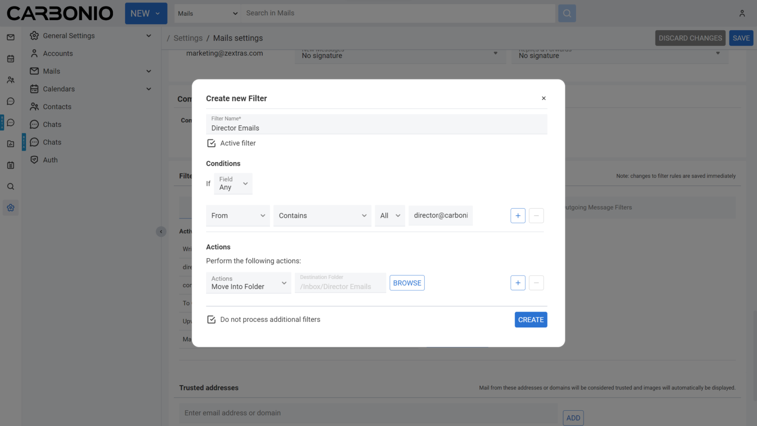 Creating Email Rules in Carbonio Community Edition | Carbonio CE