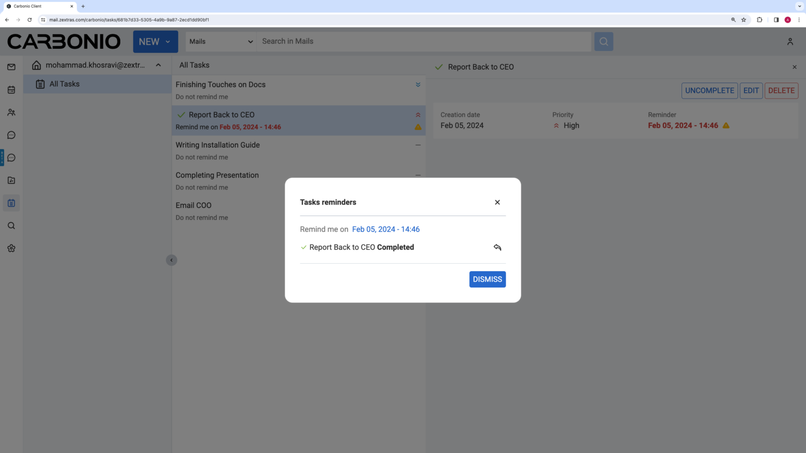 Organize Your Work with Tasks in Carbonio Community Edition | Carbonio CE - Zextras Community