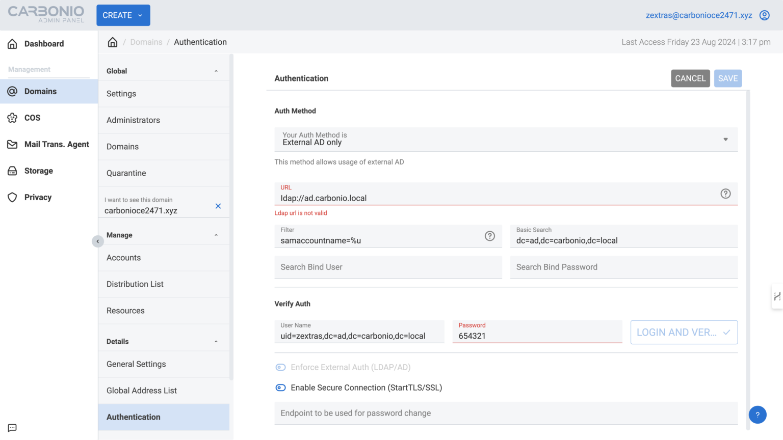 How to Set Up an External LDAP Authentication in Carbonio Community Edition | Carbonio CE